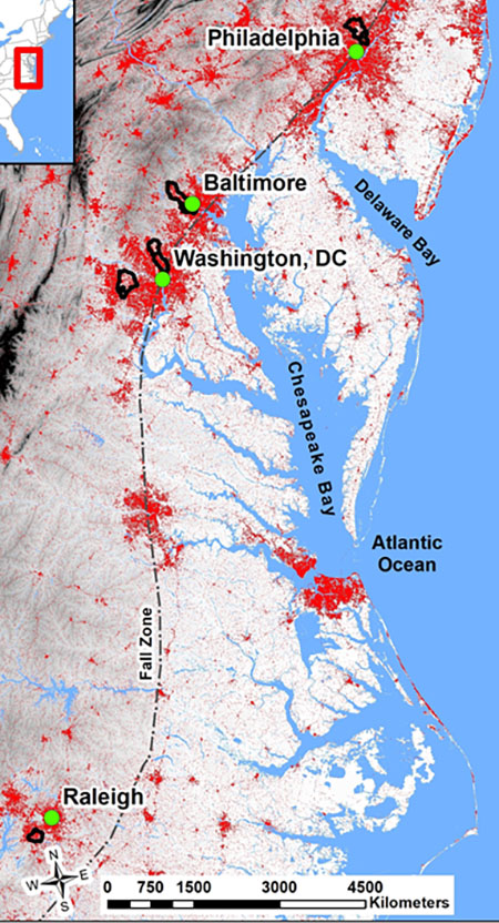 Stream Chemistry Across the Fall Zone